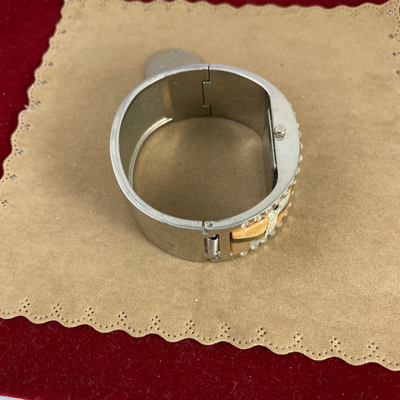 Vintage | Accessories | Vintage Amparo Quartz Bangle Cuff Bracelet ...